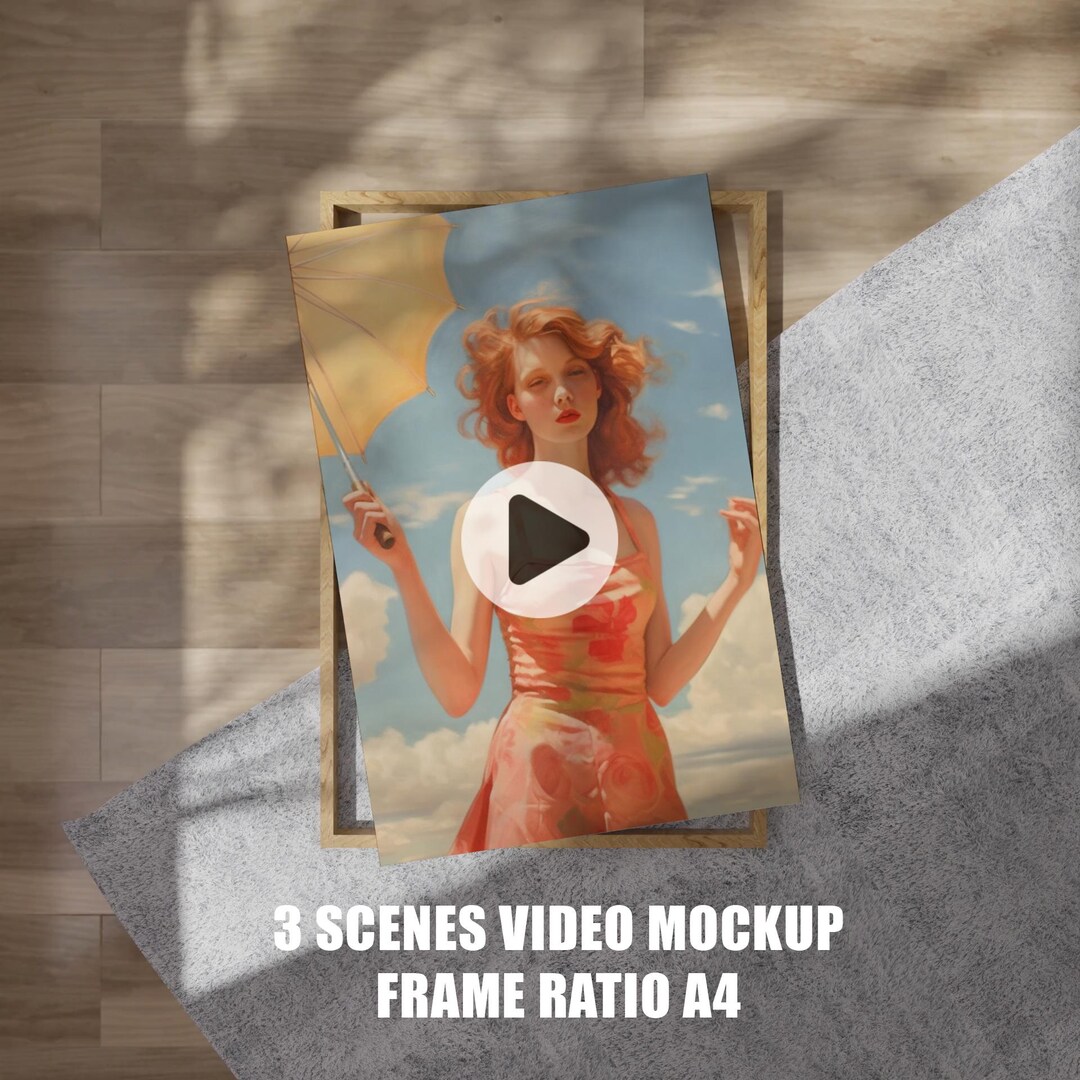 A4 Video Frame Mockup, Animated Frame Mockup, PSD Smart Object ...