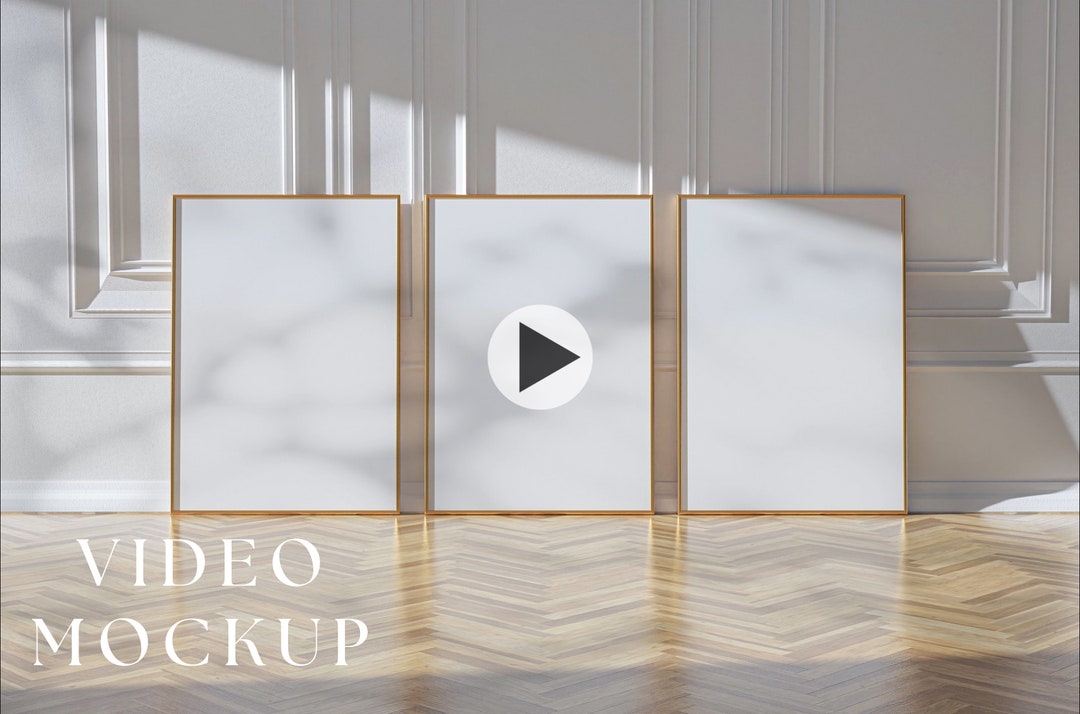 3 Scenes Video Frame Ratio A1 Mockup, Animated Frame Mockup, Smart ...