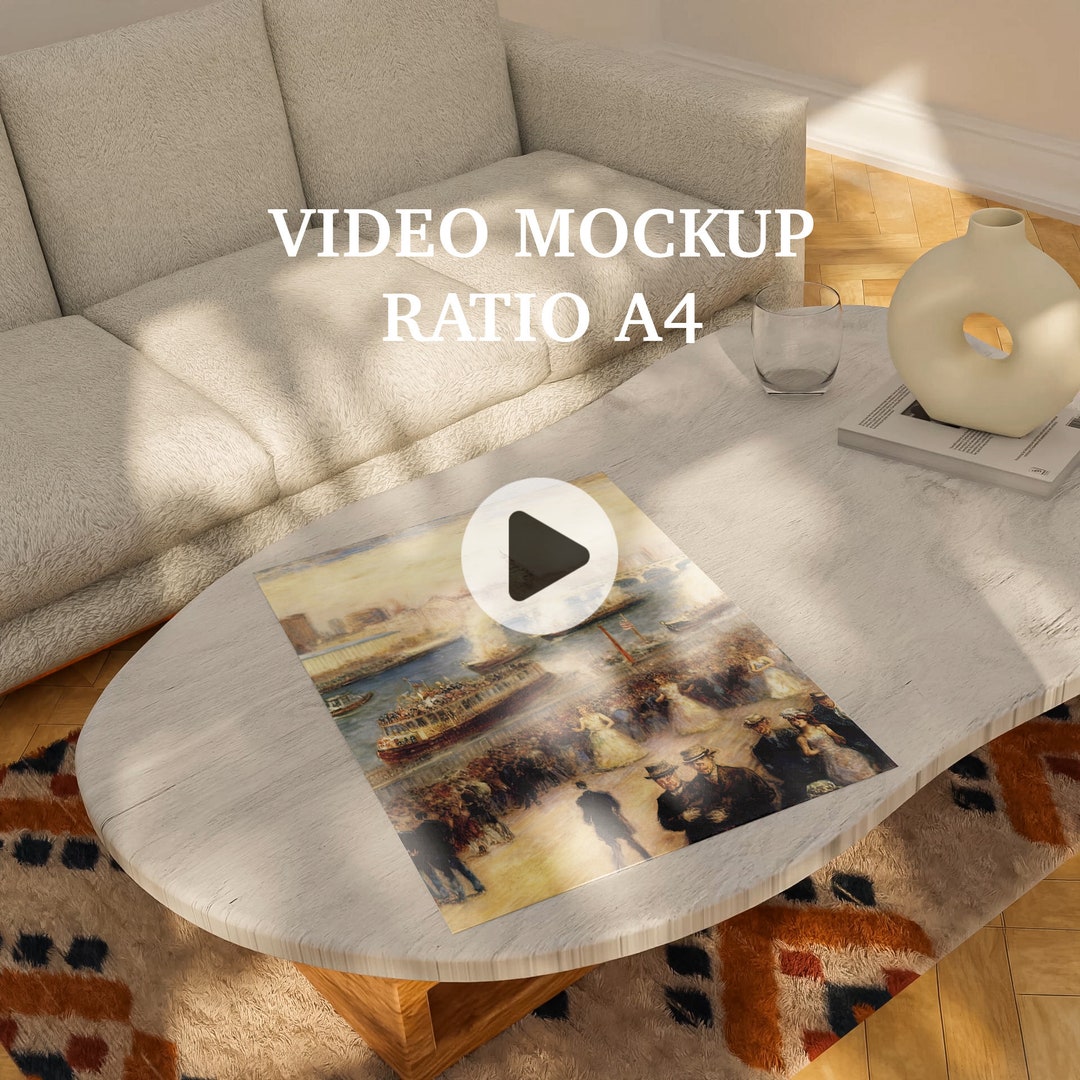 Video Poster Mockup Size A4, Blank Poster Mockup, Animated Poster ...