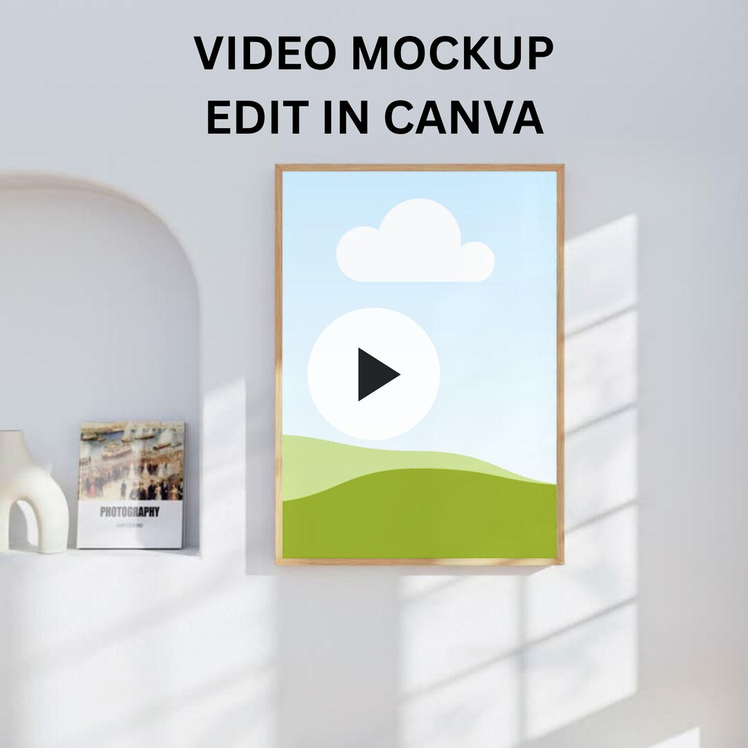 ISO A3 Video Frame Mockup, Animated Frame Mockup, Canva Edit, Print Art ...