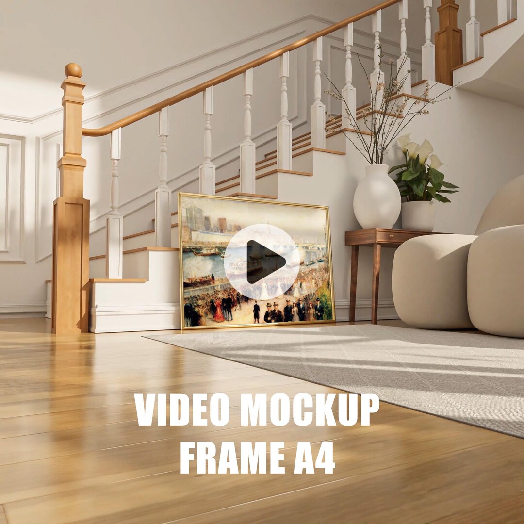 A4 Video Frame Mockup, Animated Frame Mockup, PSD Smart Object ...