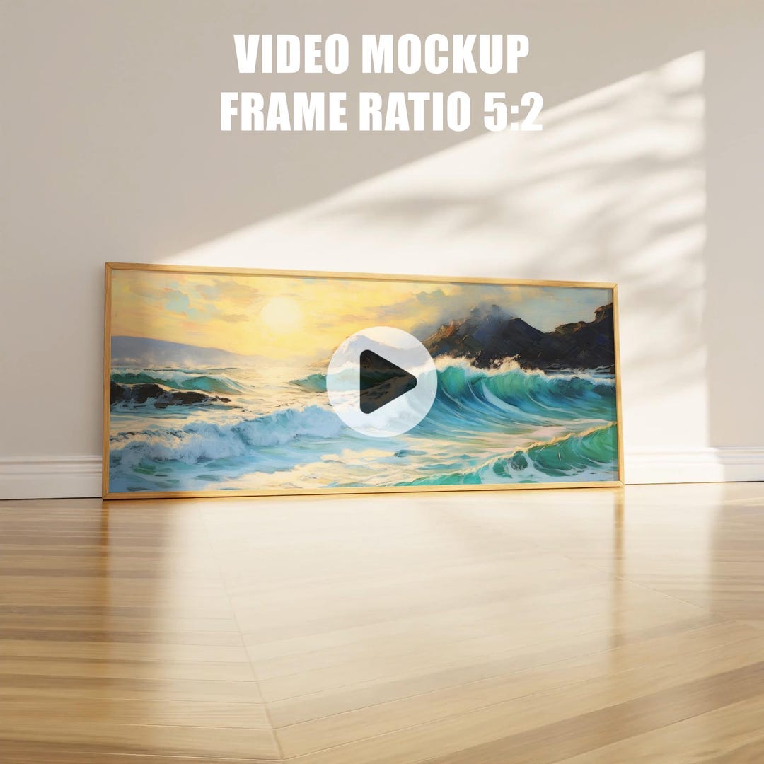 Video Frame Ratio 5:2, Animated Frame Mockup, PSD Smart Object ...
