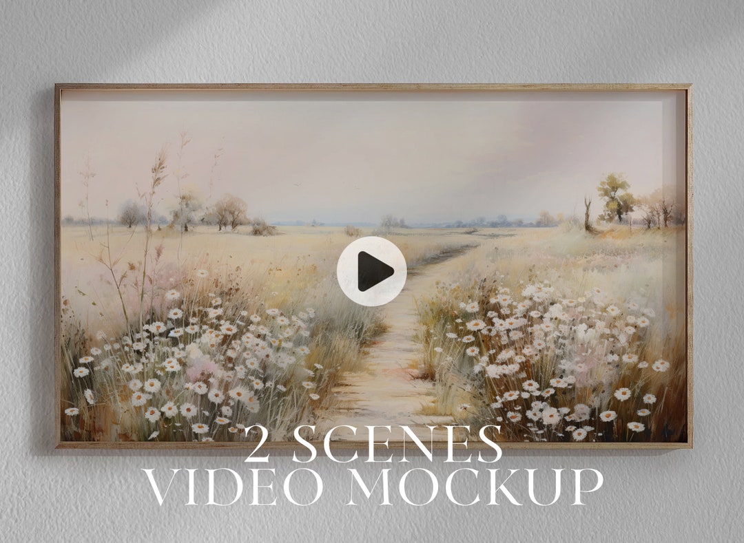 2 Scenes Video Frame 16:9 Mockup, Animated Frame Mockup, PSD Smart ...