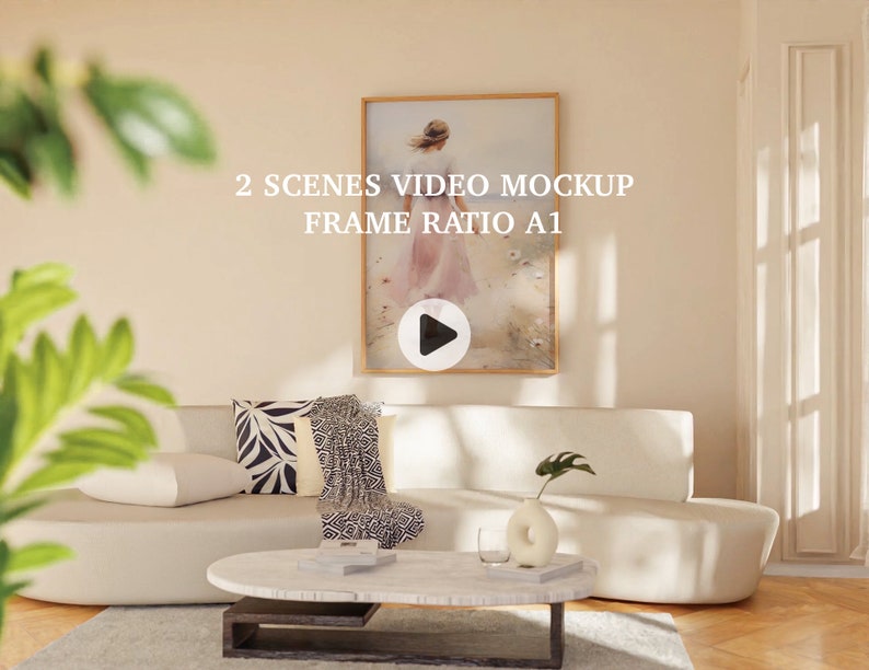 2 Scenes Video Frame ISO A1 Mockup, Animated Frame Mockup, PSD Smart ...