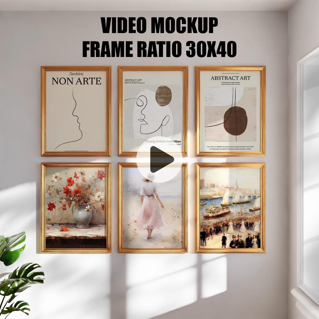 Video Frame 30x40 Mockup, Animated Frame Mockup, PSD Smart Object ...