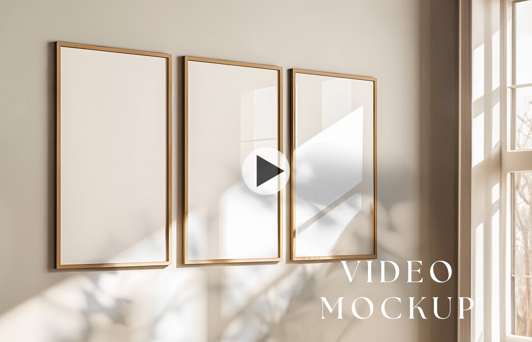 Three Frame Video Mockup, Animated Frame Mockup, Smart Object, PSD ...