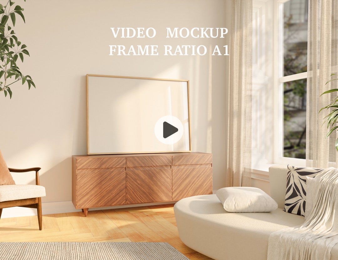 Video Frame ISO A1 Mockup, Animated Frame Mockup, PSD Smart Object ...