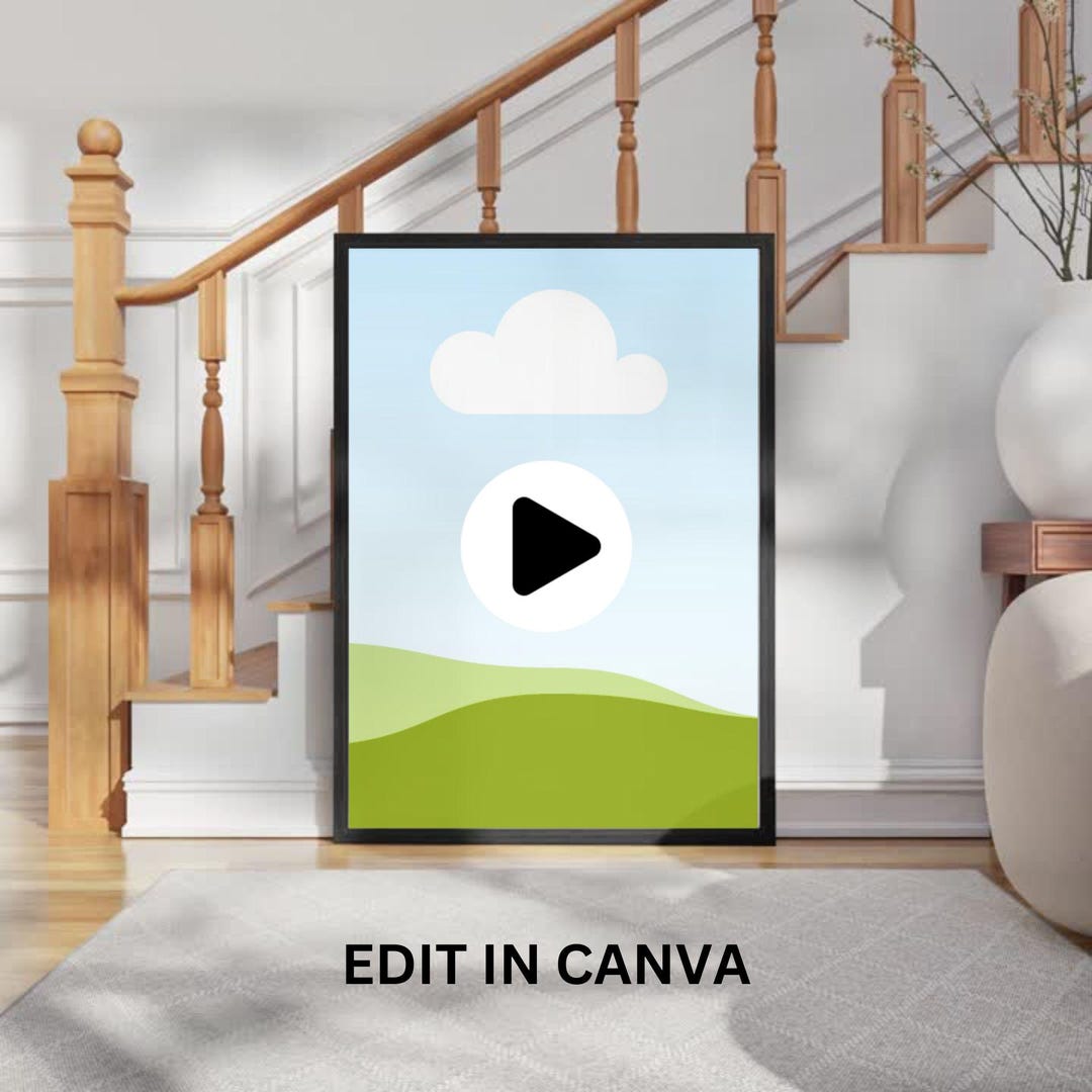 ISO A4 Video Frame Mockup, Animated Frame Mockup, Canva Edit, Print Art ...