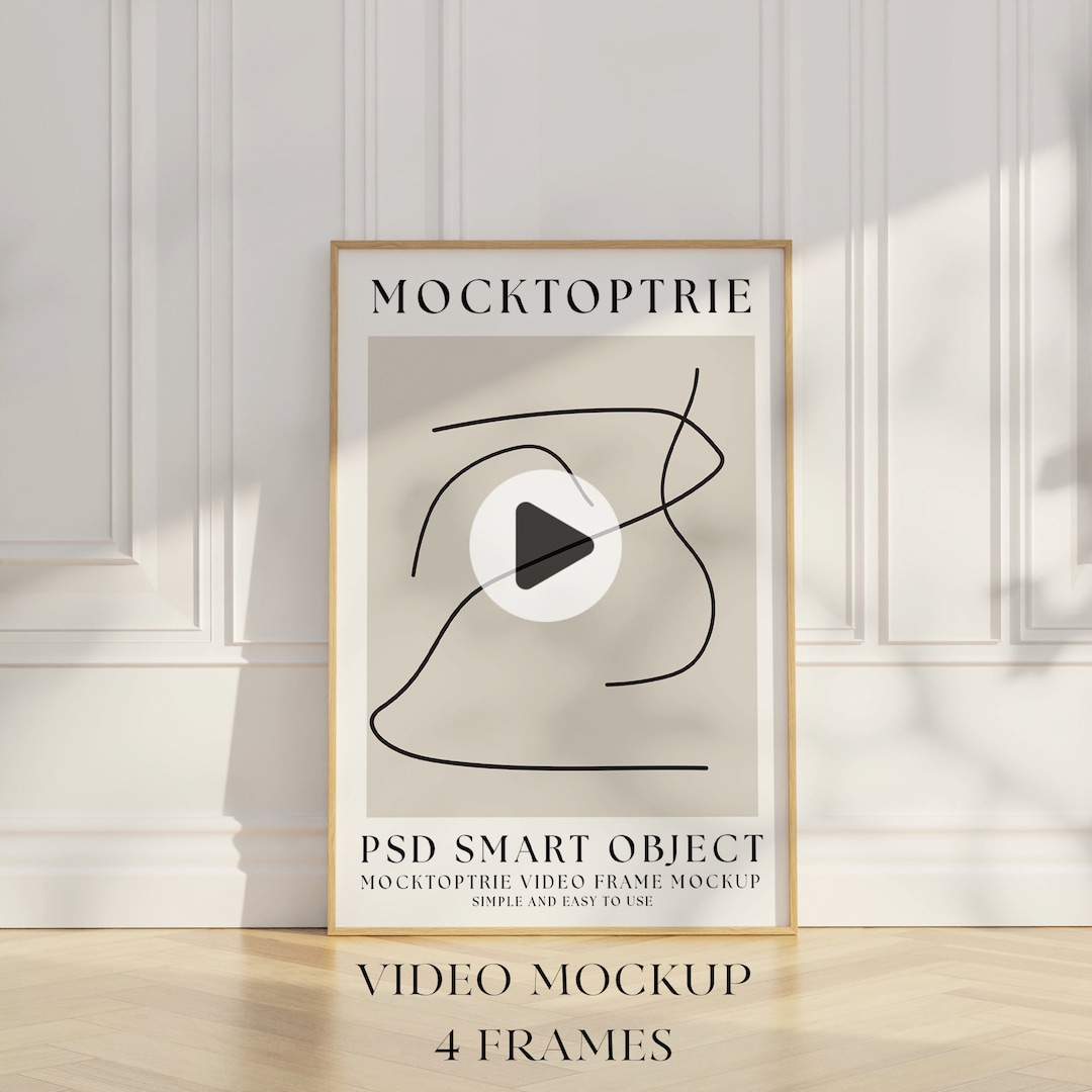 3 Scenes Video 4 Frame Ratio 80x53, Animated Frame Mockup, PSD Smart ...
