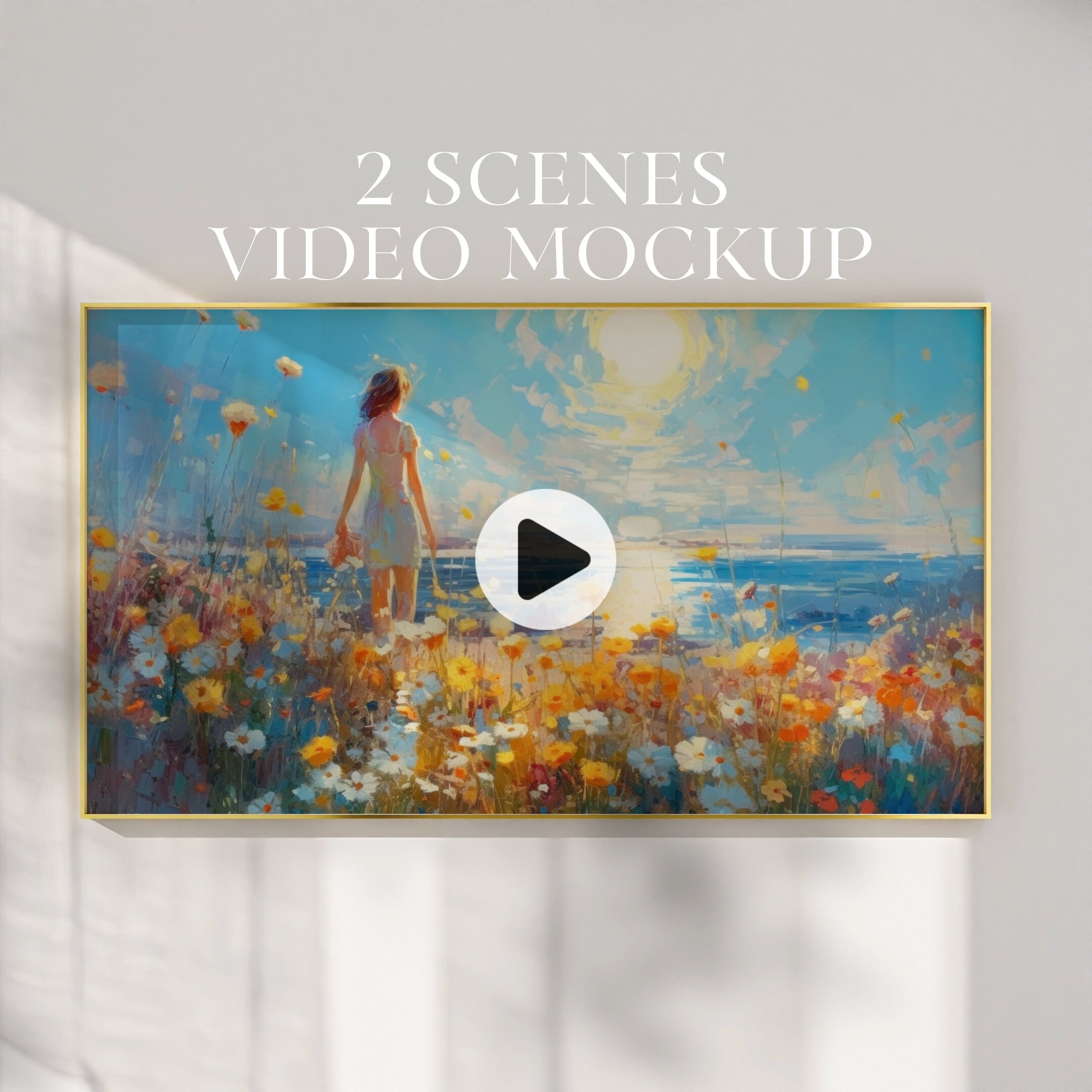 2 Scenes Video Frame 16:9 Mockup, Animated Frame Mockup, PSD Smart ...