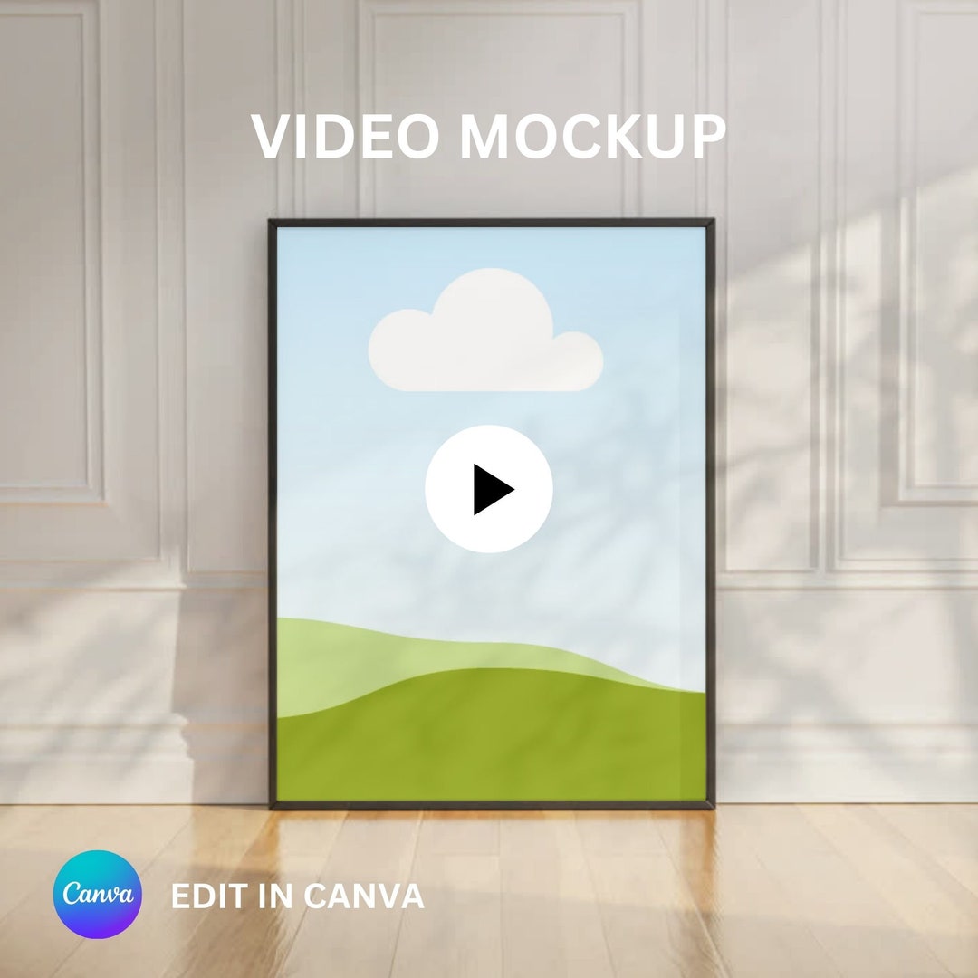 3:4 Video Frame Mockup, Animated Frame Mockup, Canva Edit, Print Art ...