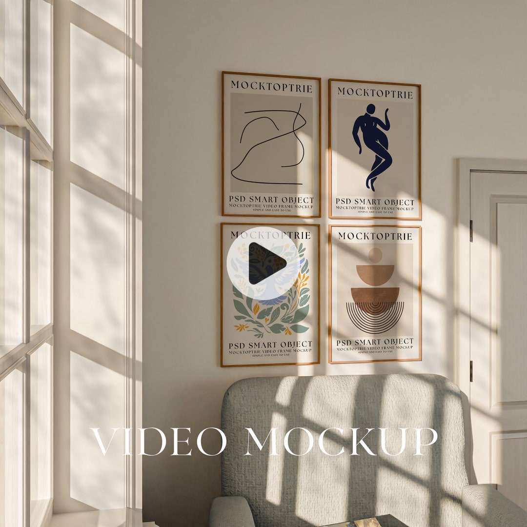 Video Frame ISO A1 Mockup, Animated Frame Mockup, PSD Smart Object ...