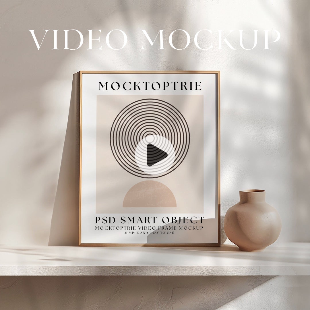 Video Frame 4x5 Mockup, Animated Frame Mockup, PSD Smart Object ...