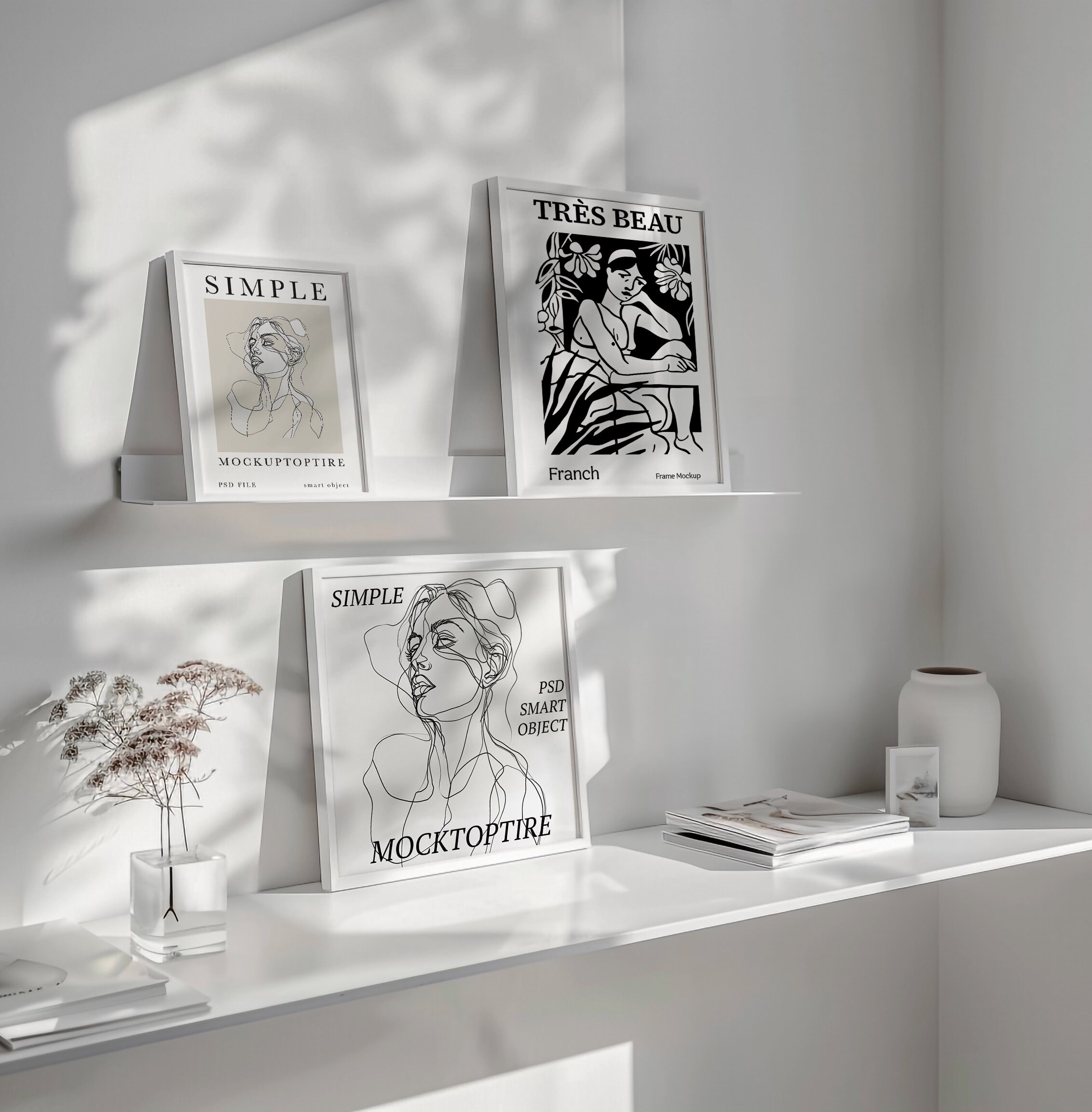 Video Frame Mockup, Animated Frame Mockup, PSD Smart Object, Print Art ...