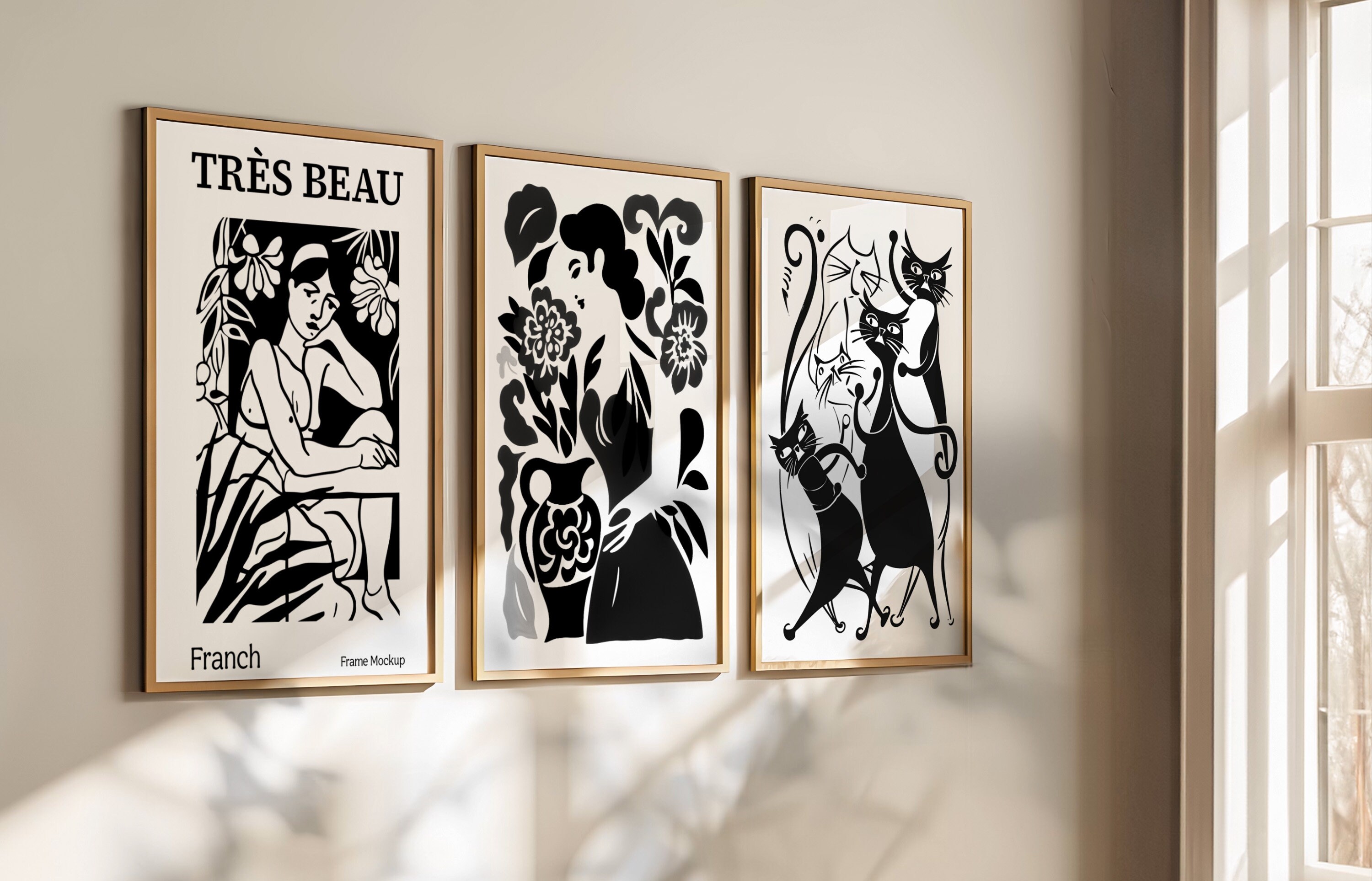 Three Frame Video Mockup, Animated Frame Mockup, Smart Object, PSD ...