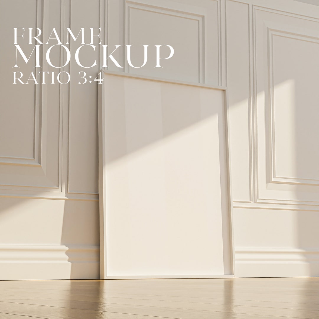 3x4 Frame Mockup, PSD Smart Object, Vertical Frame Mockup, Wall Art ...
