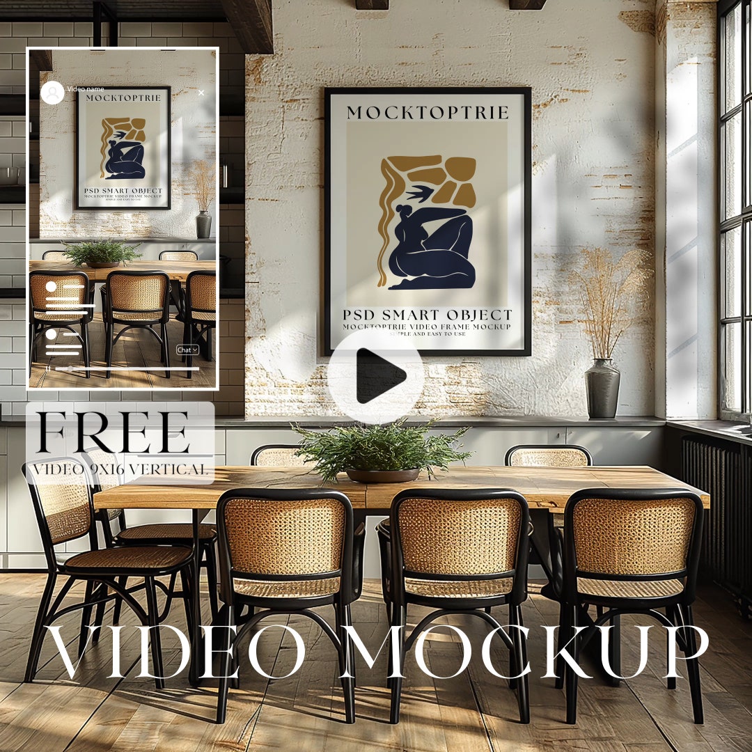 3x4 Video Frame Mockup, Animated Frame Mockup, PSD Smart Object ...
