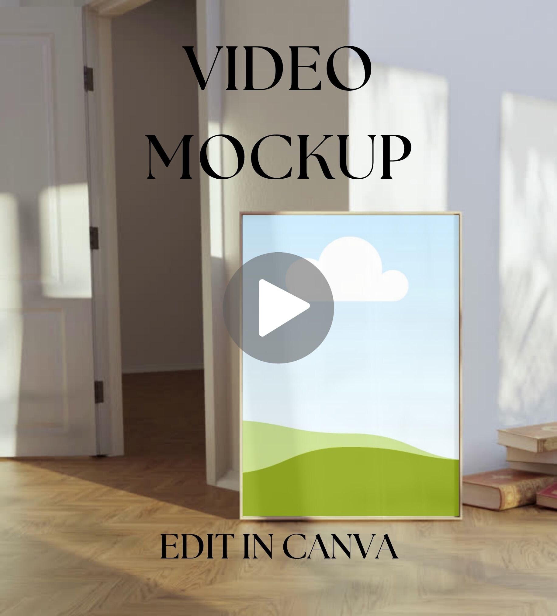 ISO A1 Video Frame Mockup, Animated Frame Mockup, Canva Edit, Print Art ...