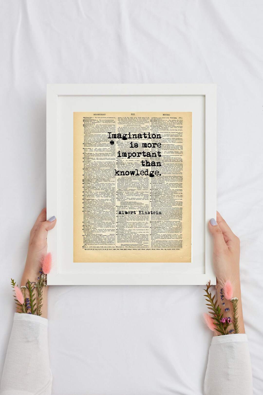 Albert Einstein Quote Poster on Recycled Vintage Paper – Genius ...