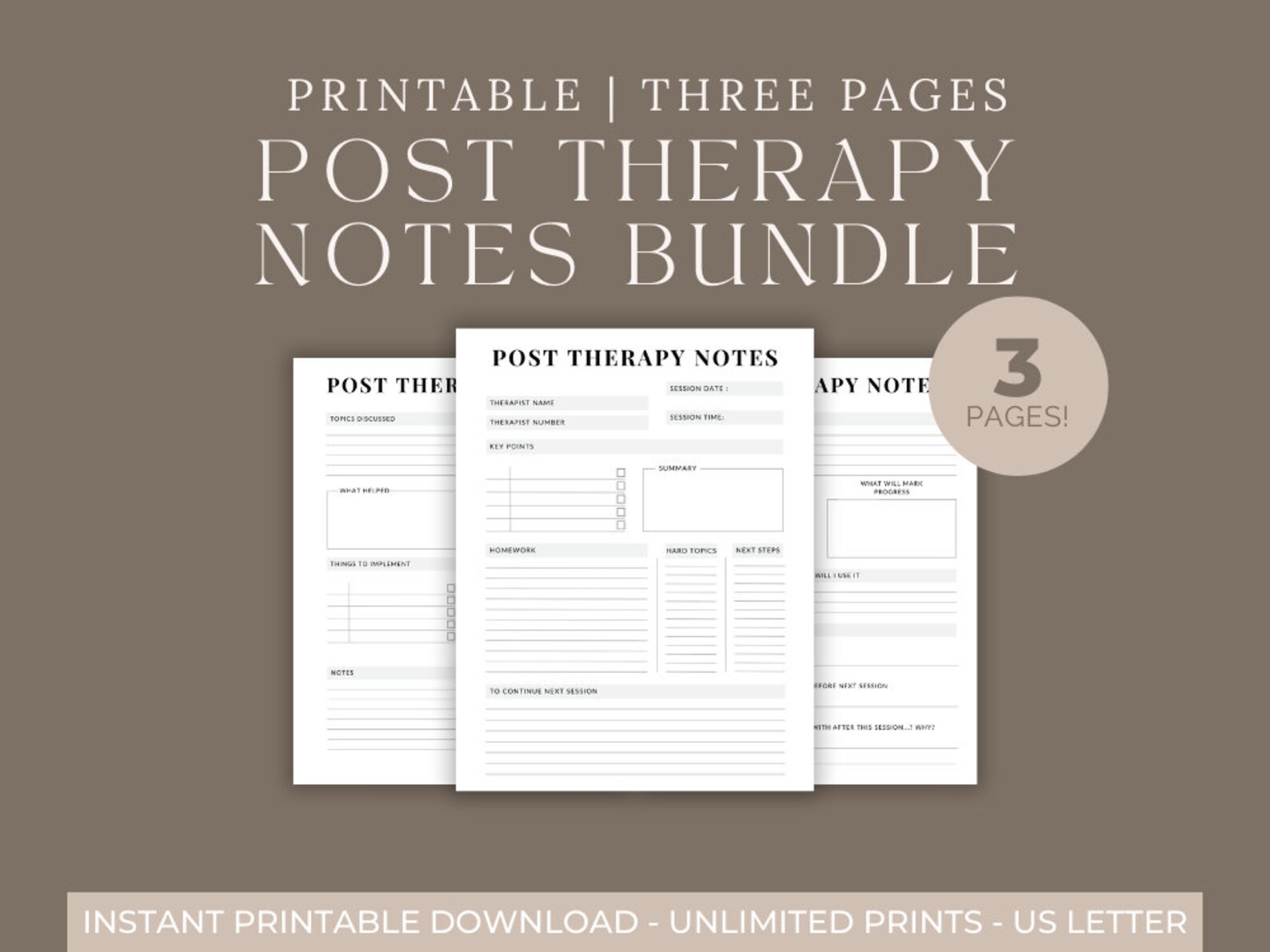 Minimalist Therapy Notes for Therapy Session Log for Therapy Tool for ...