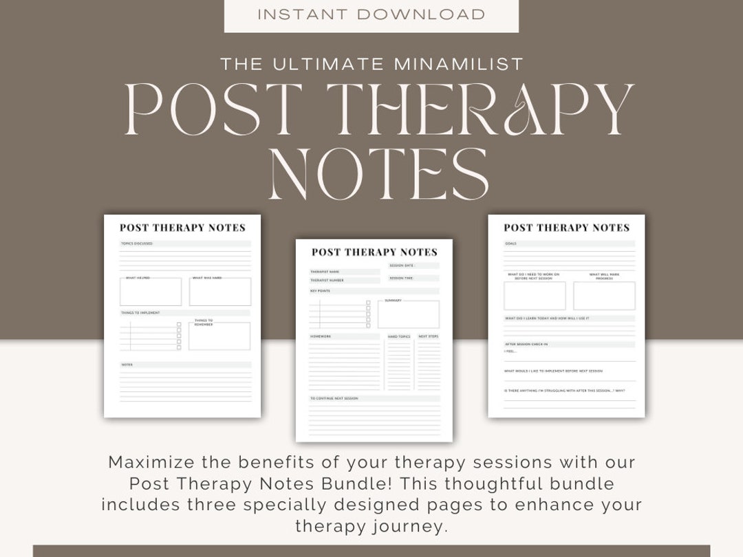 Minimalist Therapy Notes for Therapy Session Log for Therapy Tool for ...