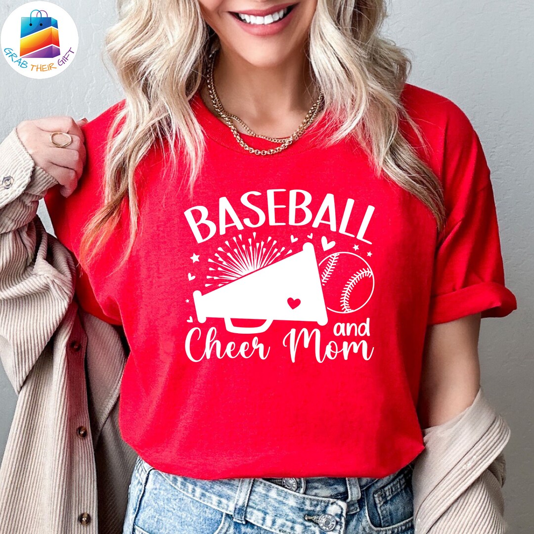 Baseball and Cheer Mom Shirt, Baseball Moms Club Shirt, Cheer Mom ...