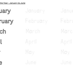 Days of the Week/ Months of the Year/bonus Words - Color and Trace - 4 ...