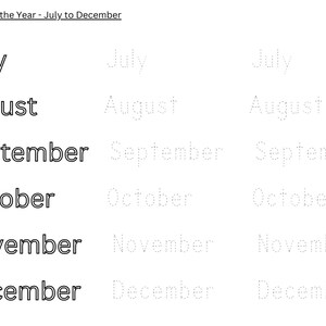 Days of the Week/ Months of the Year/bonus Words - Color and Trace - 4 ...