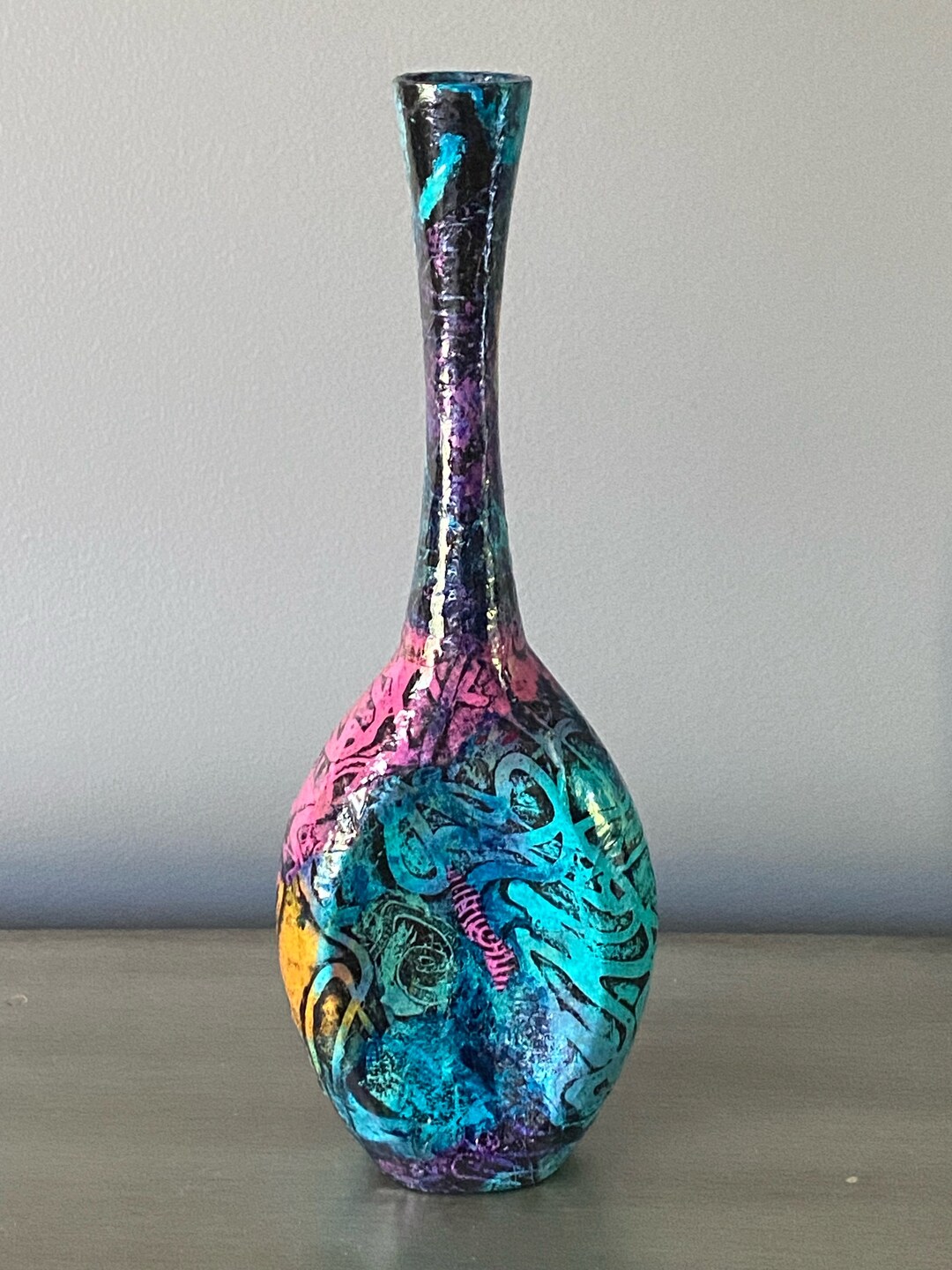 Colorful Long-neck Vase for Home or Office - Etsy