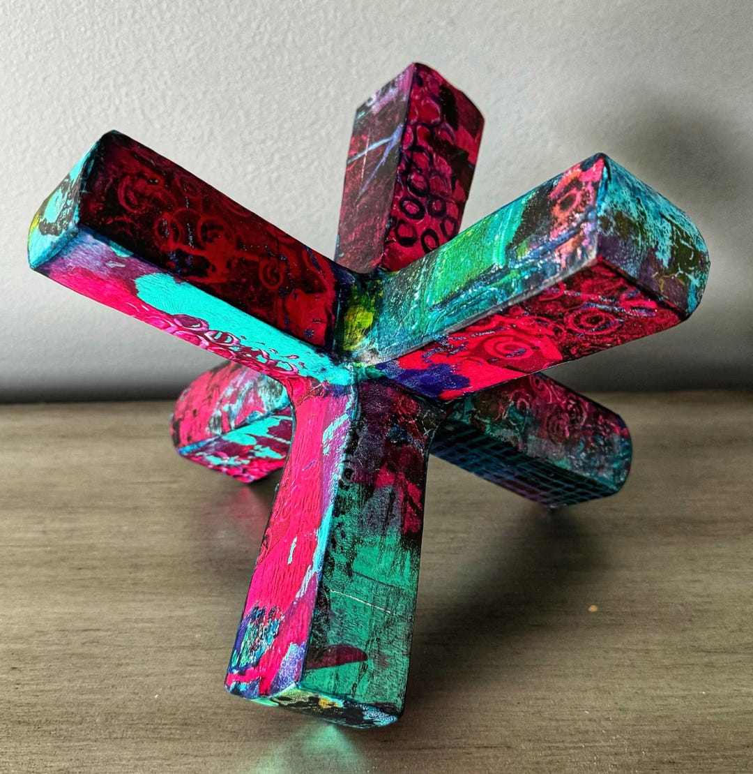 Colorful Jack Sculpture | Red and Blue Jack Decor - Etsy