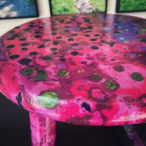 Bright Pink Stool in Boho Eclectic Design Funky Colorful Stool - Etsy