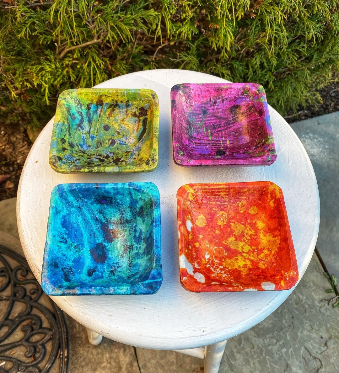 Vivid Color Small Square Bowls - Etsy