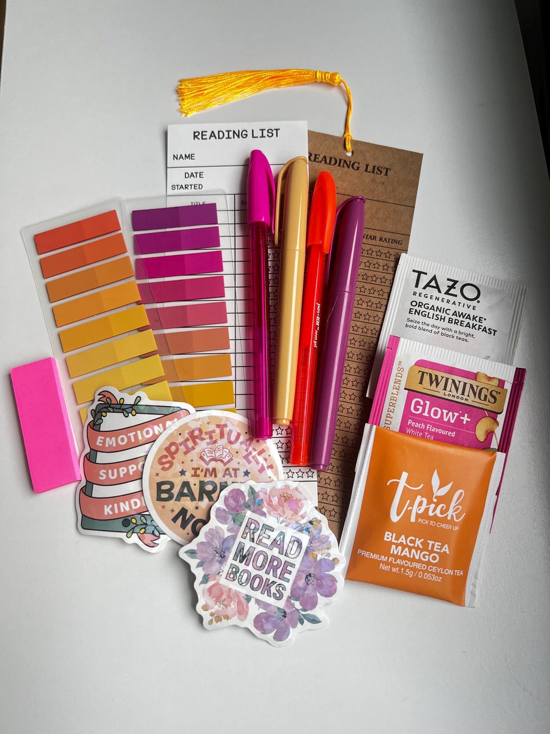 Book Annotating Kit: Pens, Stickers, Bookmarks & Tea - Etsy