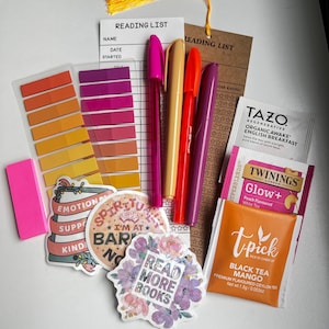 Book Annotating Kit: Pens, Stickers, Bookmarks & Tea - Etsy