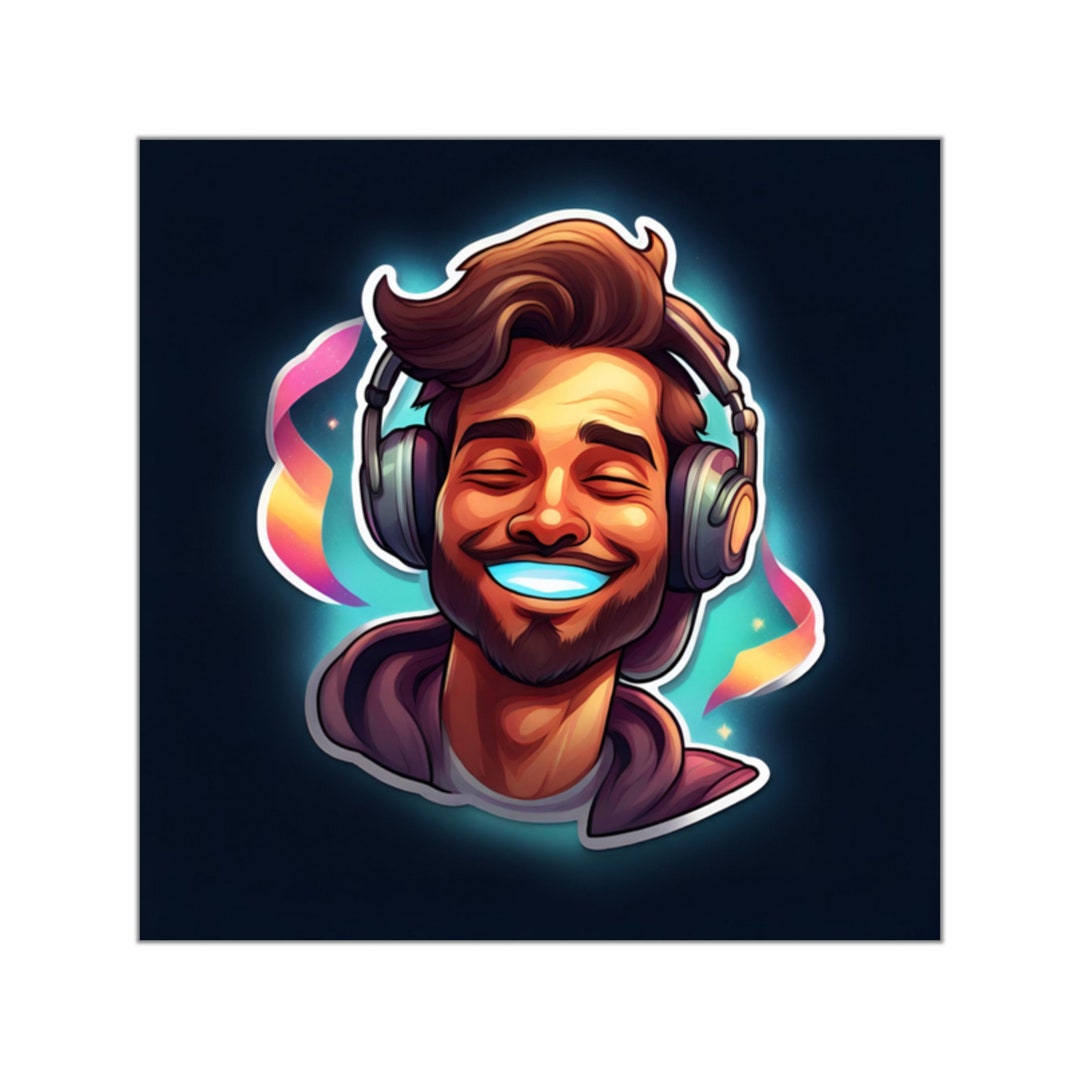 Gamer / Streamer Sticker Boy Square - Etsy