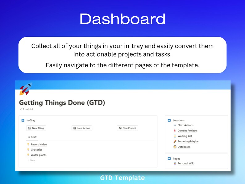 Getting Things Done (GTD) Notion Template | Life Planner | Productivity ...