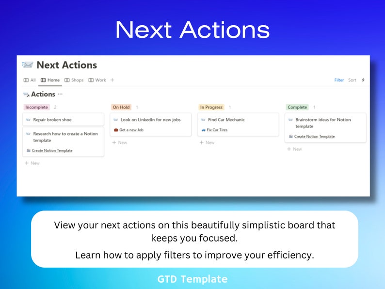 Getting Things Done (GTD) Notion Template | Life Planner | Productivity ...