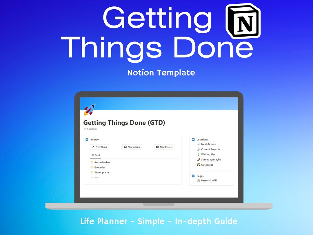 Getting Things Done (GTD) Notion Template | Life Planner | Productivity ...