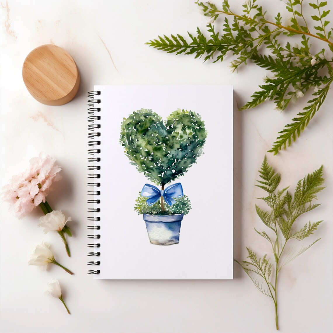 Topiary Valentine’s Day Heart Bundle Watercolor Drawing Clipart .png ...