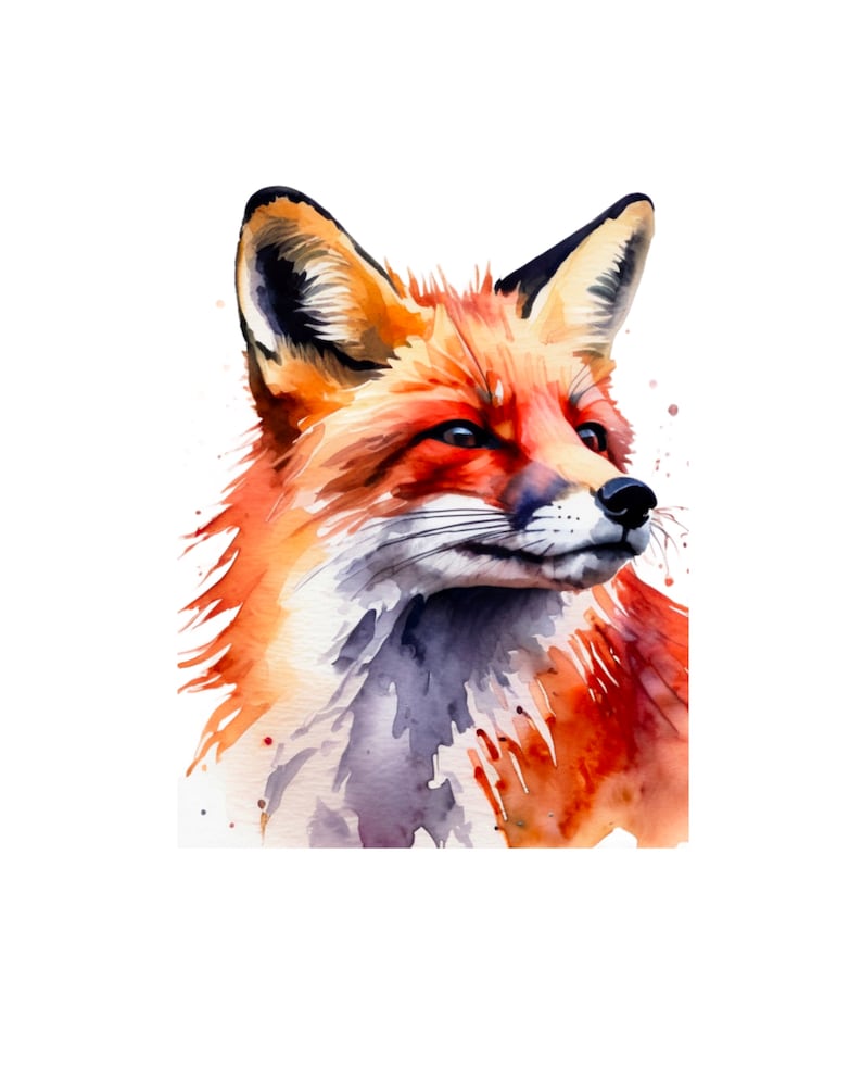 Foxes Watercolor Drawing Clipart Digital Download Nature Spirit Animal ...