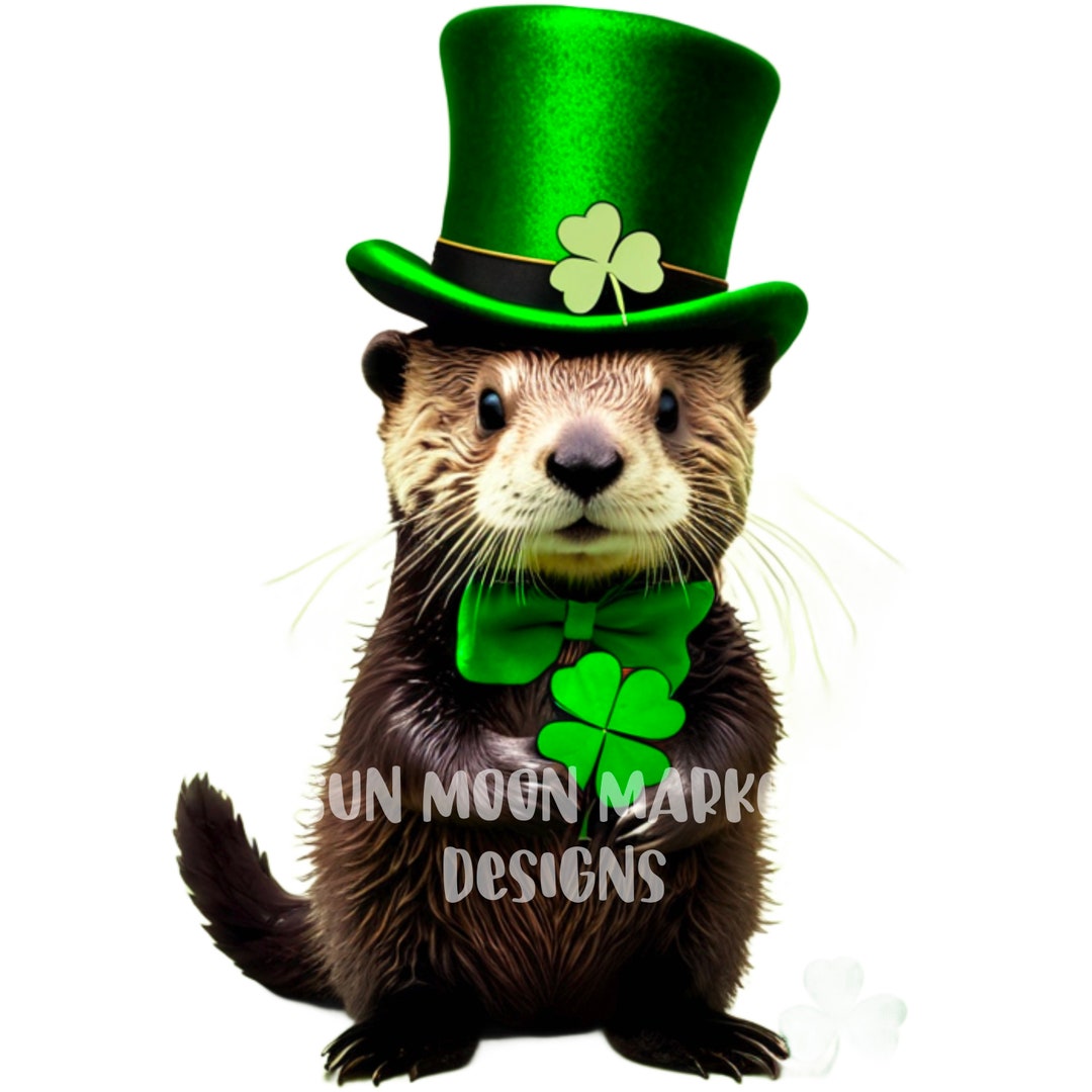 St Patrick’s Day Sea Otter St Patty’s PNG Art Clipart Digital Download ...