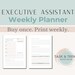Executive Assistant Weekly Planner: Printable, Fillable PDF (digital ...