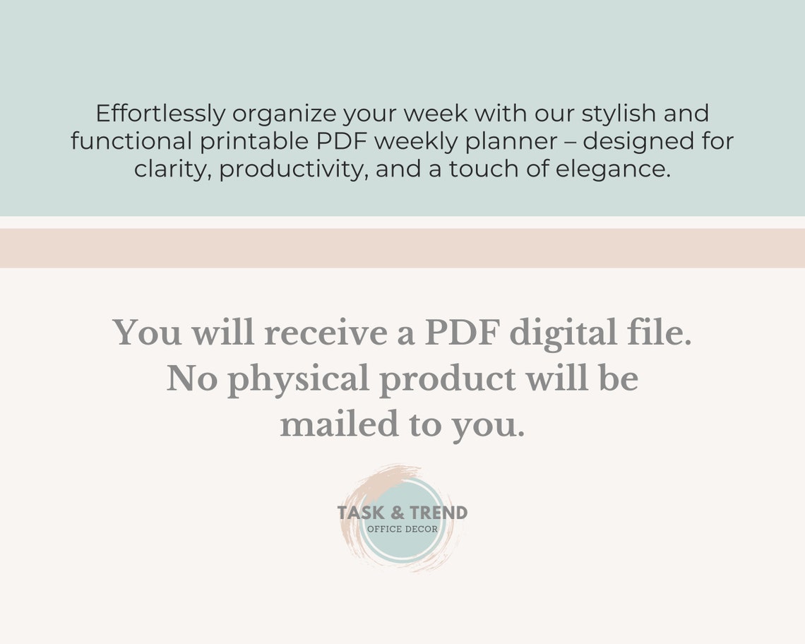Executive Assistant Weekly Planner: Printable, Fillable PDF (digital ...