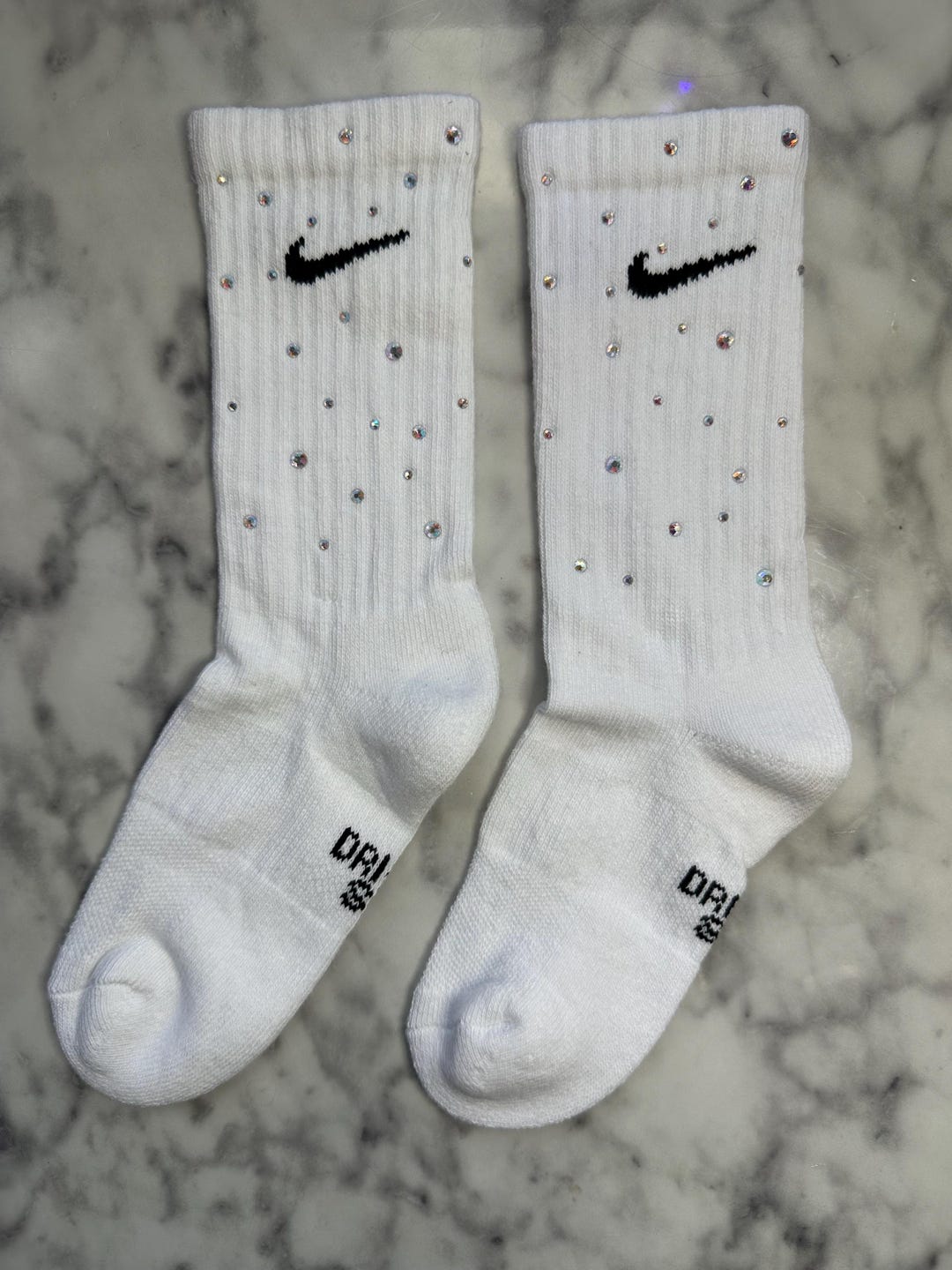Hand-rhinestoned/bedazzled Nike Socks - Etsy