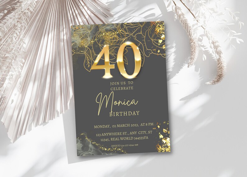 Elegant Birthday Invite Template Customizable and Stylish Celebration ...