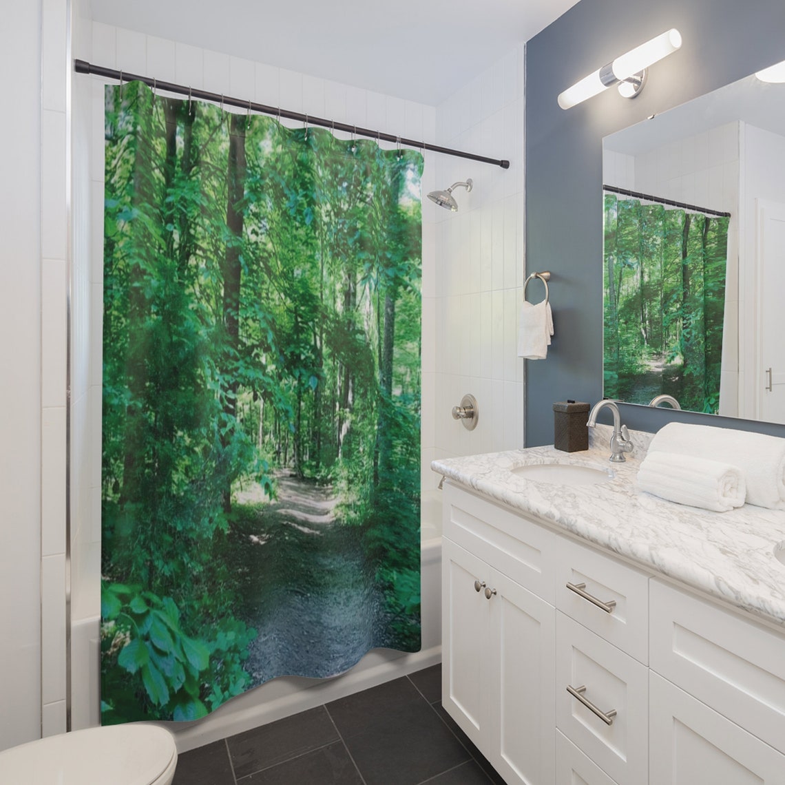 Wooded Trail Shower Curtain - Etsy