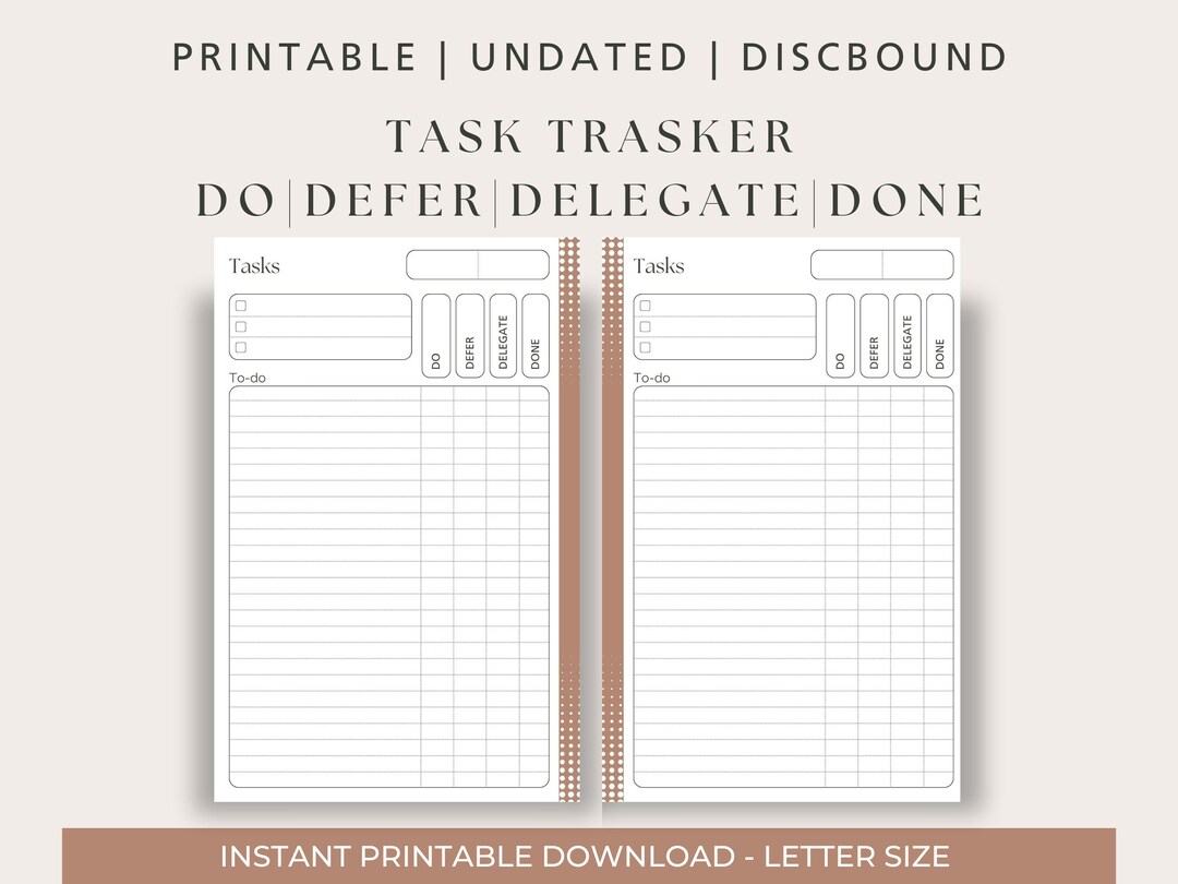 Journal Task Tracker Printable | Discbound | Junior-size | Undated - Etsy