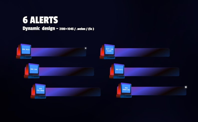 Twitch Overlay Pack, Chrome Animated Stream Package, Gaming Overlay ...