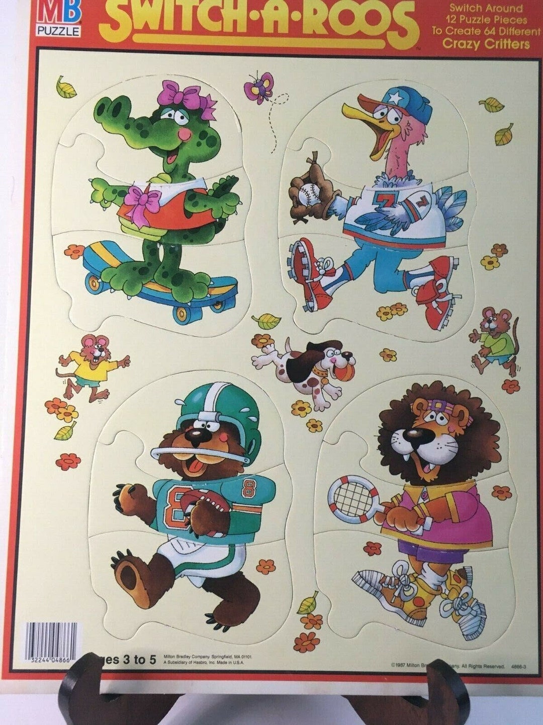 1987 Switch-a-roos crazy Critters Frame Tray Puzzle MB 11 X 14 - Etsy