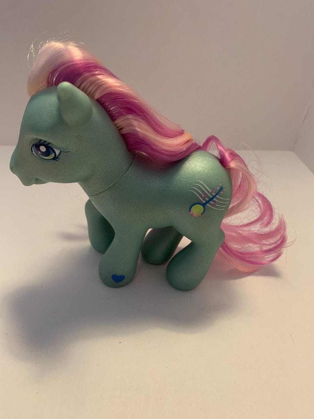 Vintage MLP G3 My Little Pony Banjo Blue Shimmery Pink Hair 2002 Hasbro ...